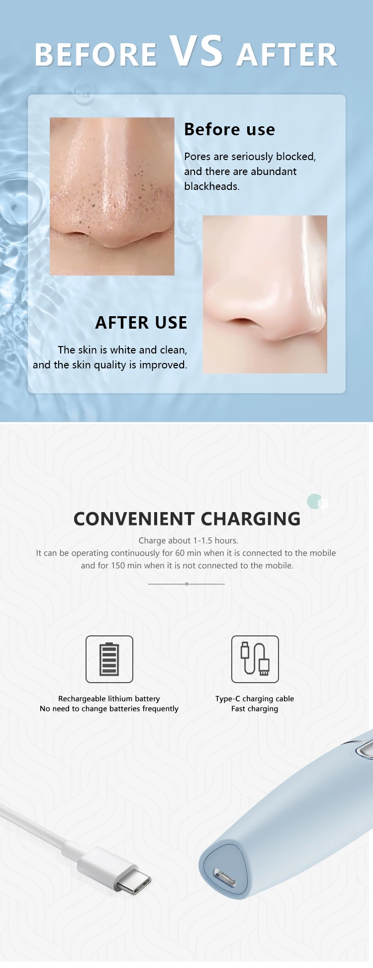 2024 New Trends Electric Black Heads Suction Instrument Acne Removal ...