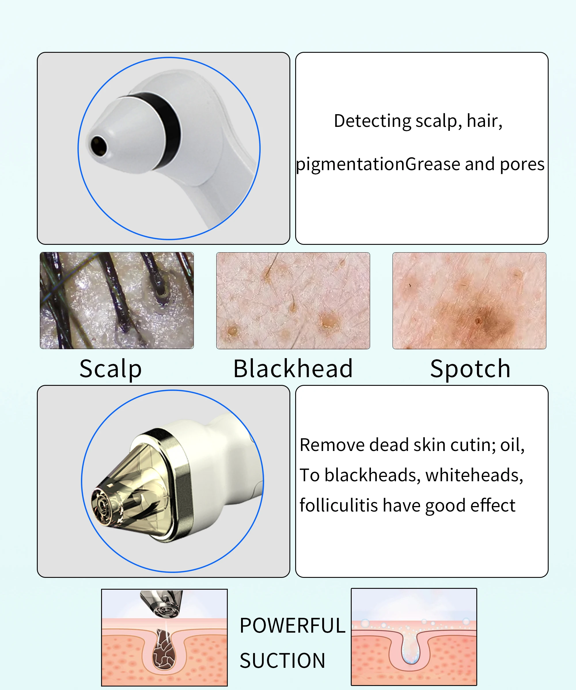 8 in 1 Facial Beauty Instrument - Deep Cleaning & Analysis