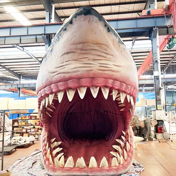 Life Size Animated Animal Animatronic 3d Shark Head Megalodon Model In ...