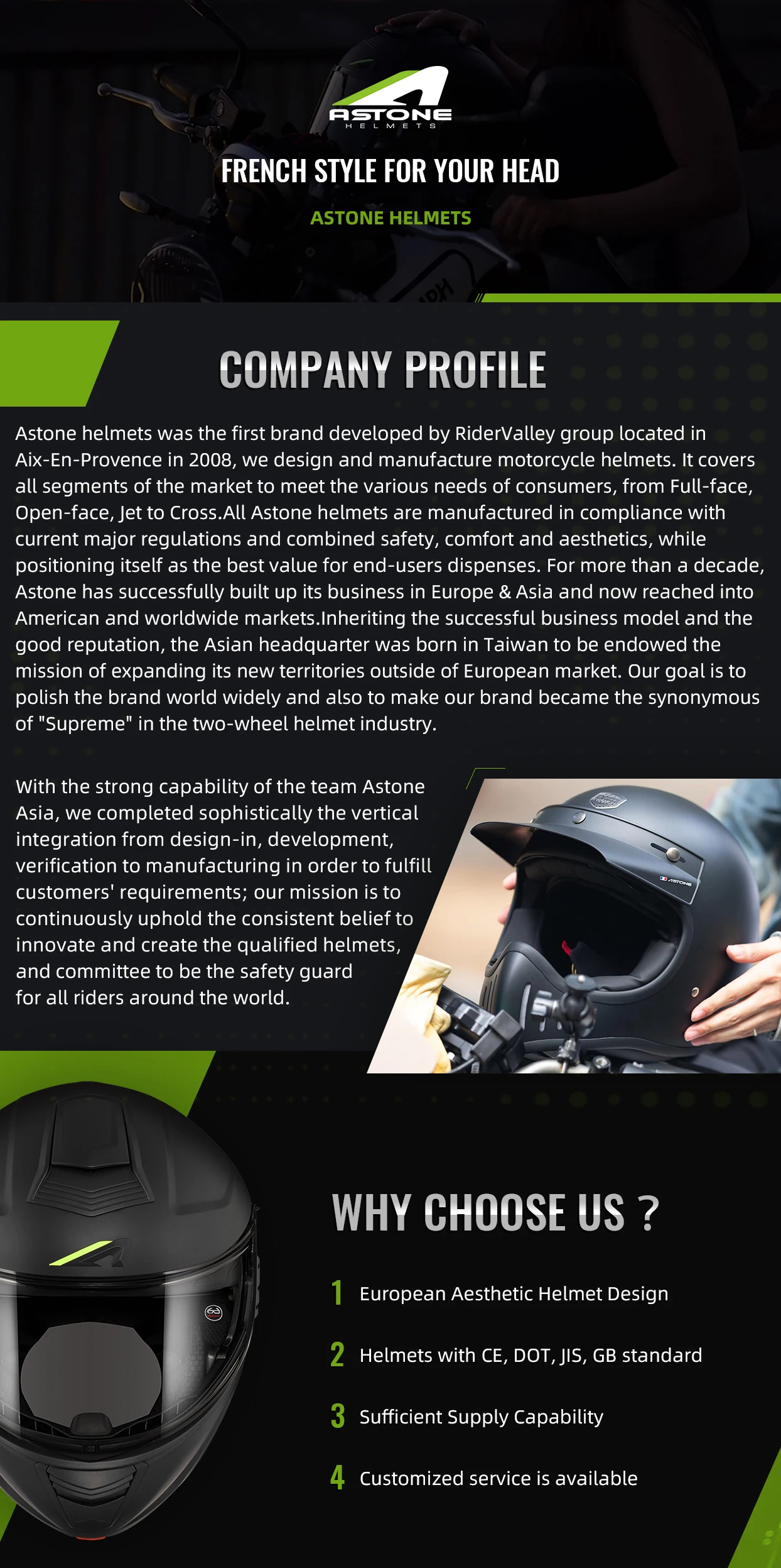 Astone Helmets Custom Safety Crash Helmet Motorcycle Motorbike Matt ...