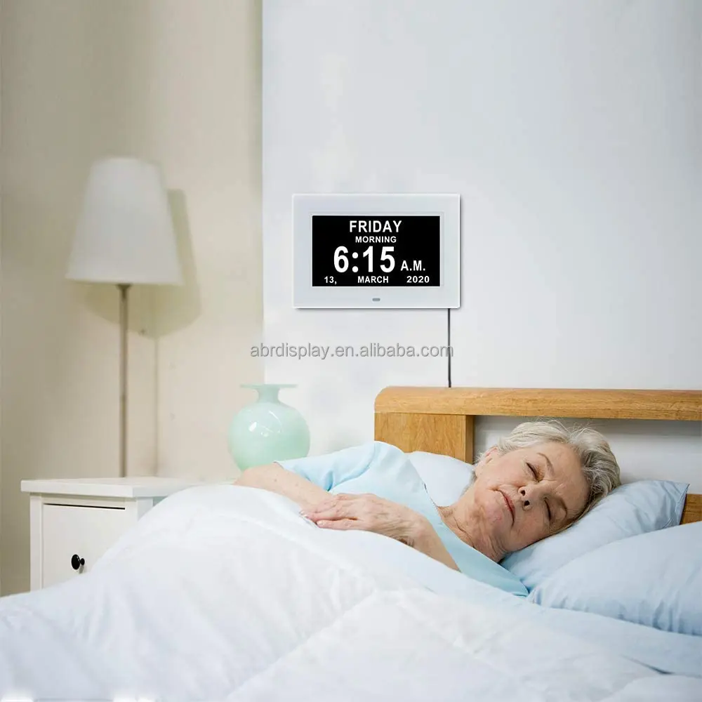 Memory Loss Dementia LED Alarm Clock - 7 Inch Digital Calendar