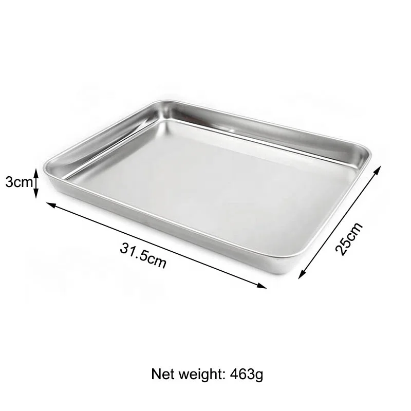 Food Serving Tray Stainless Steel Metal Baking Tray Baking Dishes ...