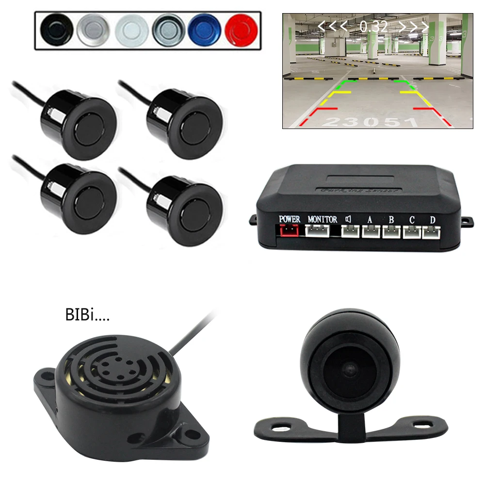 Car Reverse Radar With Rear View Camera Connect to Car Navigation 4 ...