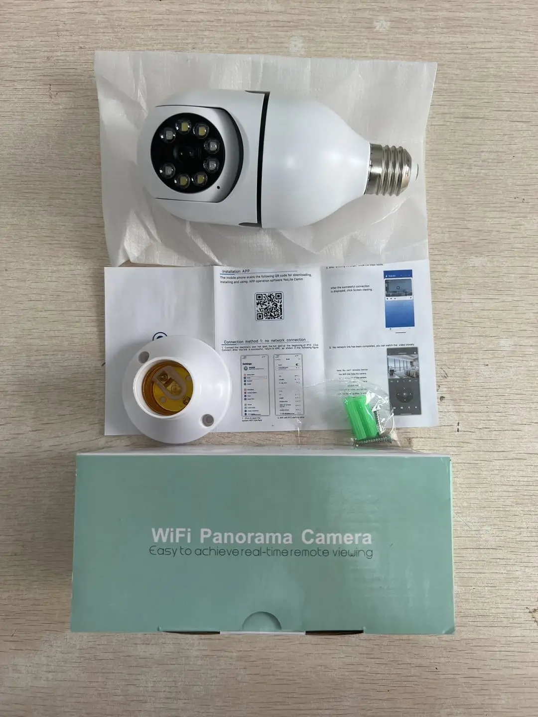 A6 Bulb Socket PTZ E27 Wireless CAM - 720P WiFi Security Light with ...