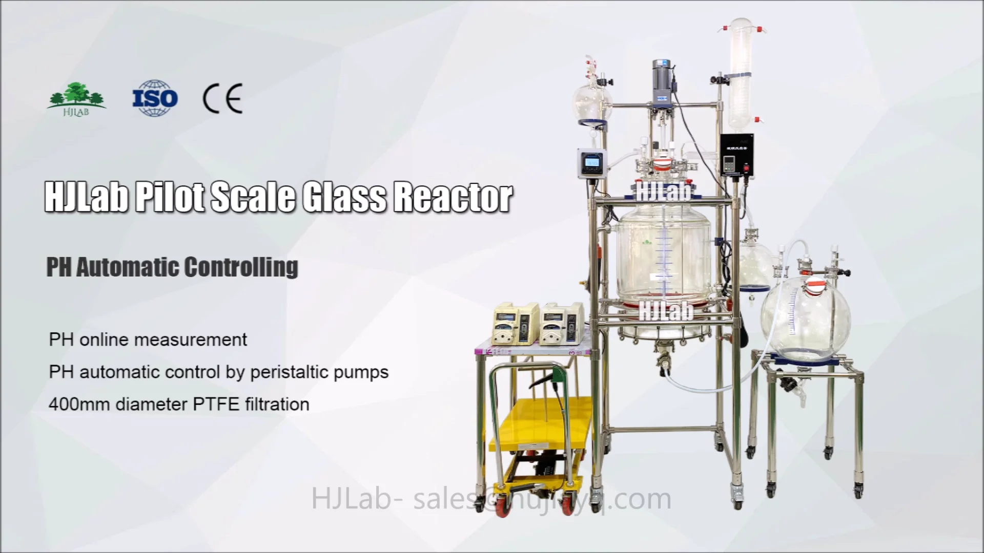 Chemical Synthesis Pilot Scale Jacketed Glass Reactor With Lifting And ...