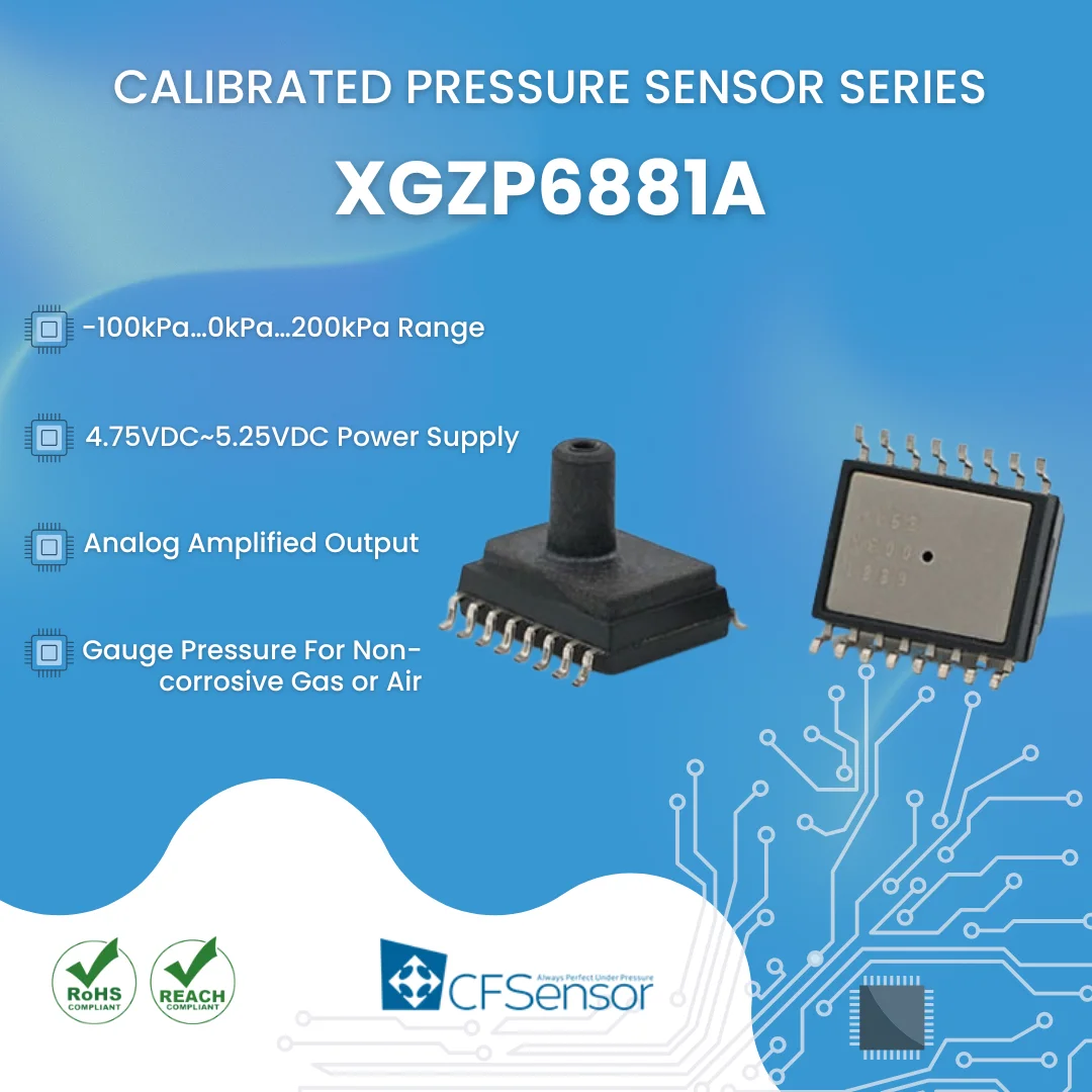 XGZP6881A Refrigerator Air Pressure Sensor Module Supply, Analog Output Pressure Sensors for Gas ...