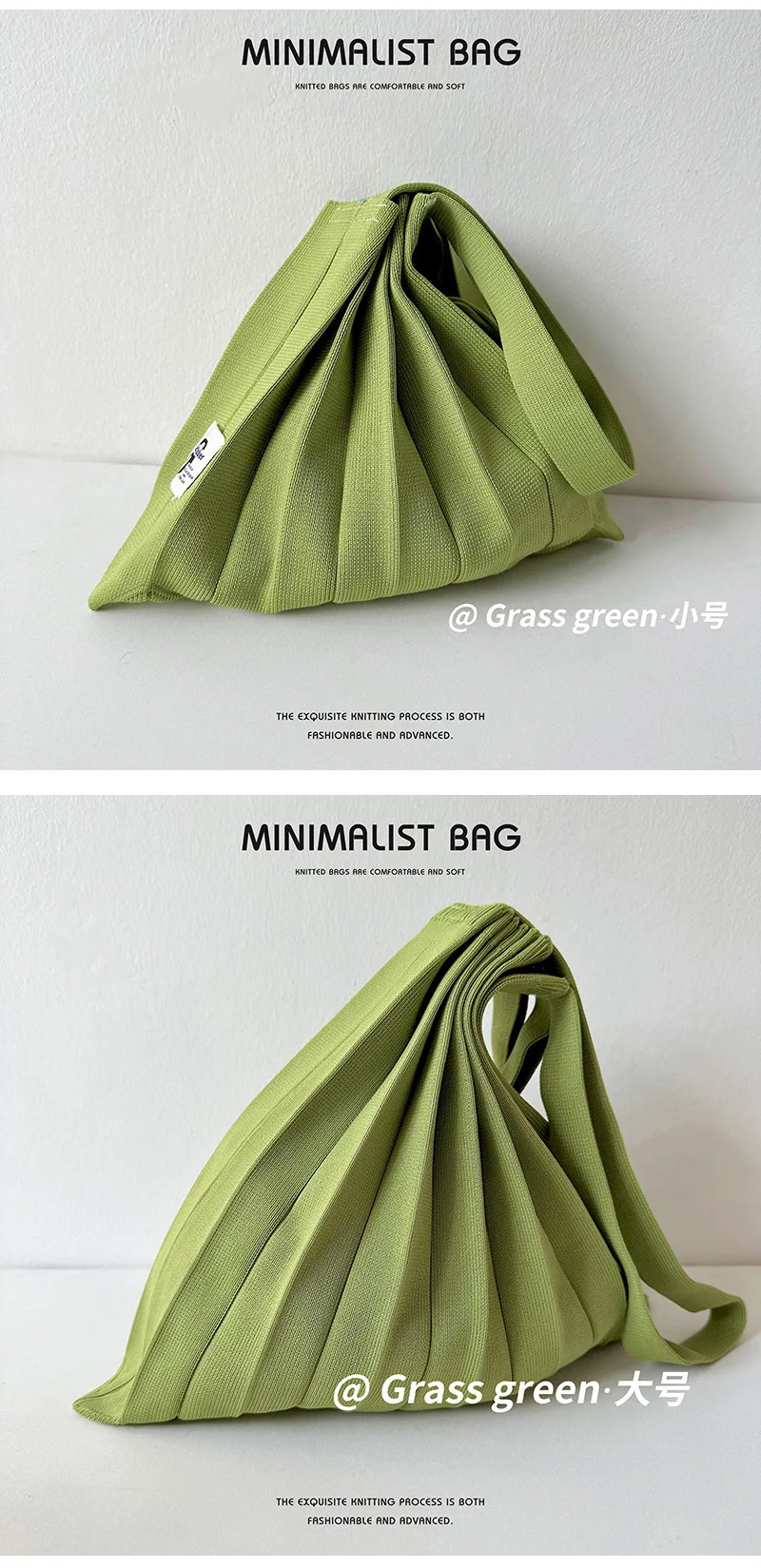 New Design Pleated Folding Shoulder Bag Fashion Lady Large Knit ...