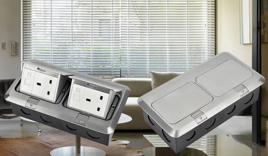 IP40 Pop up Floor Socket 2 Gang 13A - Reliable Electrical Outlet