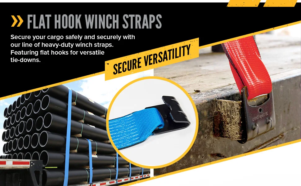 Heavy Duty 4 Inch Polyester Winch Strap Cargo Lashing Belt with WLL ...