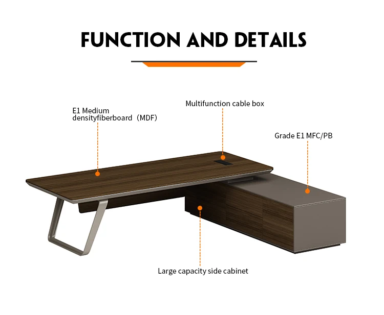 Schreibtisch Walnut Escritorio Desktop Table Computer Modern Wood Metal ...