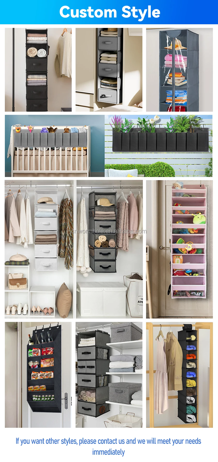 6-shelf Clear Pvc Pockets Nursery Over Door Hanging Pantry Organizer ...