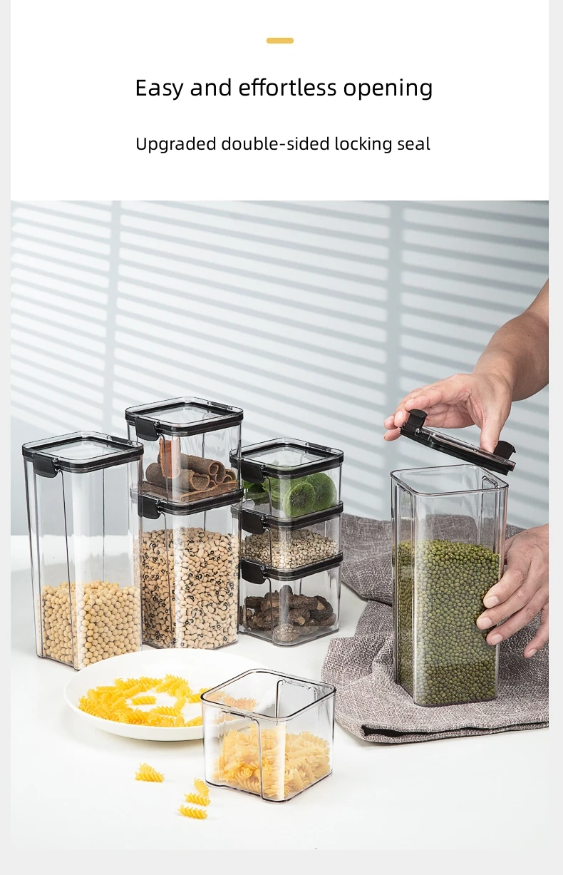 Large Air Tight Kitchen Container Plastic Empty Food Storage Containers ...