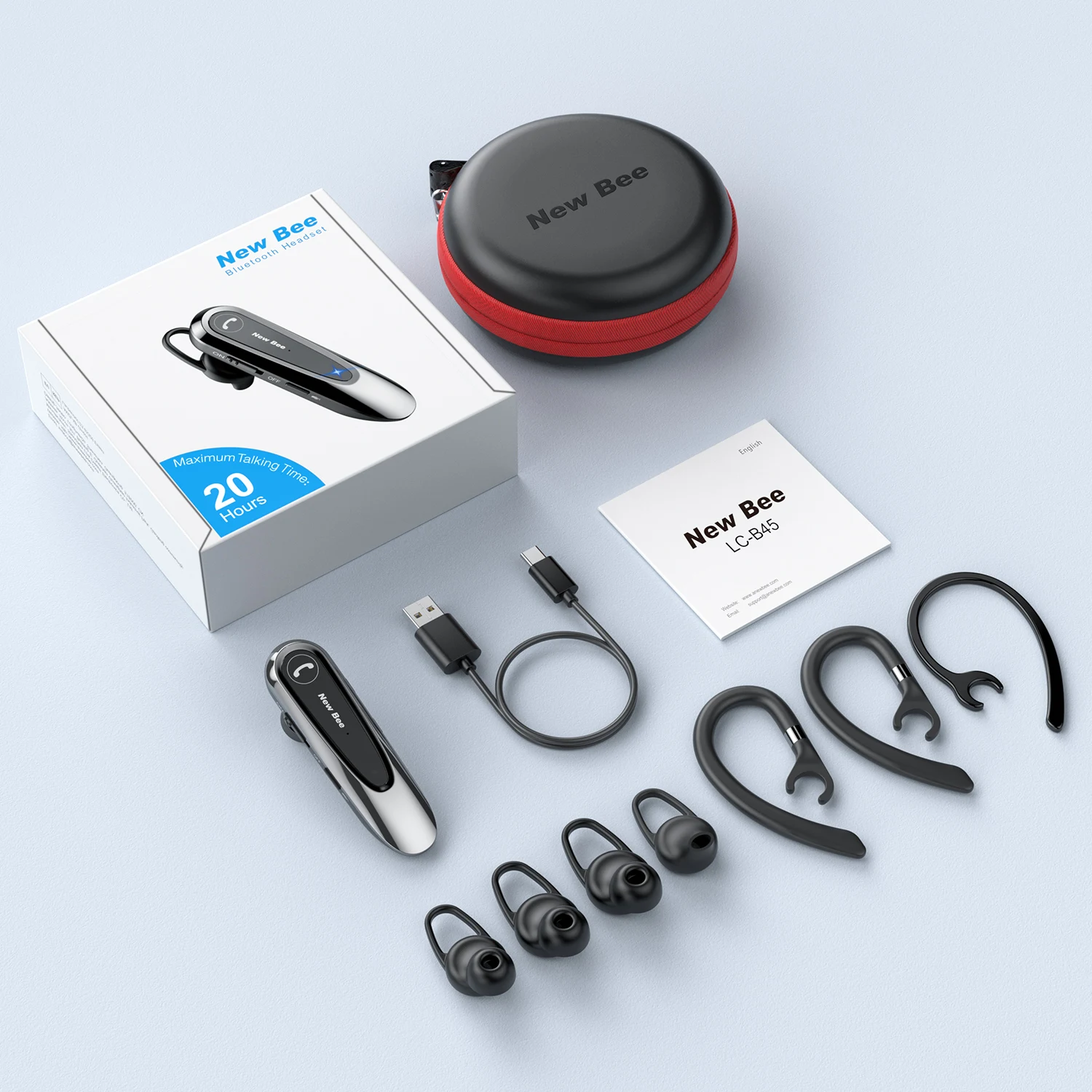 Hot Selling New Bee 5.0 Bluetooth Earpiece Wireless Earphone Single ...