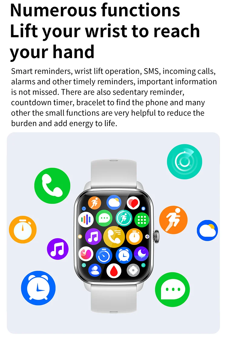 KT65 Smartwatch 1.9 Inch Full Screen Men Women Sport Fitness Tracker ...