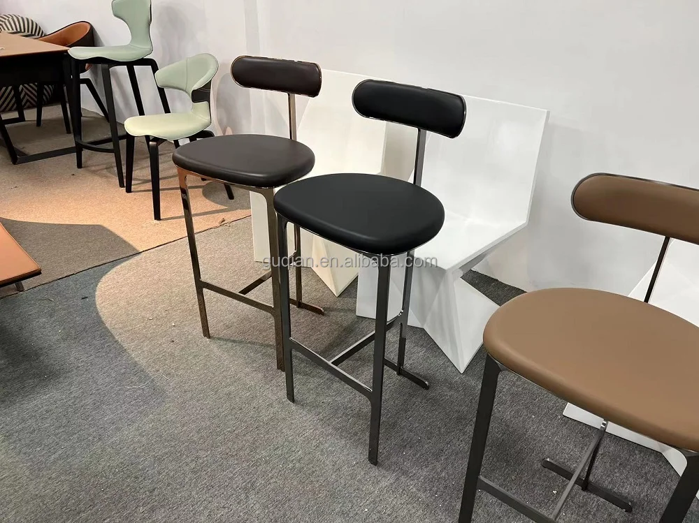 Italian Living Room Bar Chair Bar Chair Modern Designer Light Luxury ...