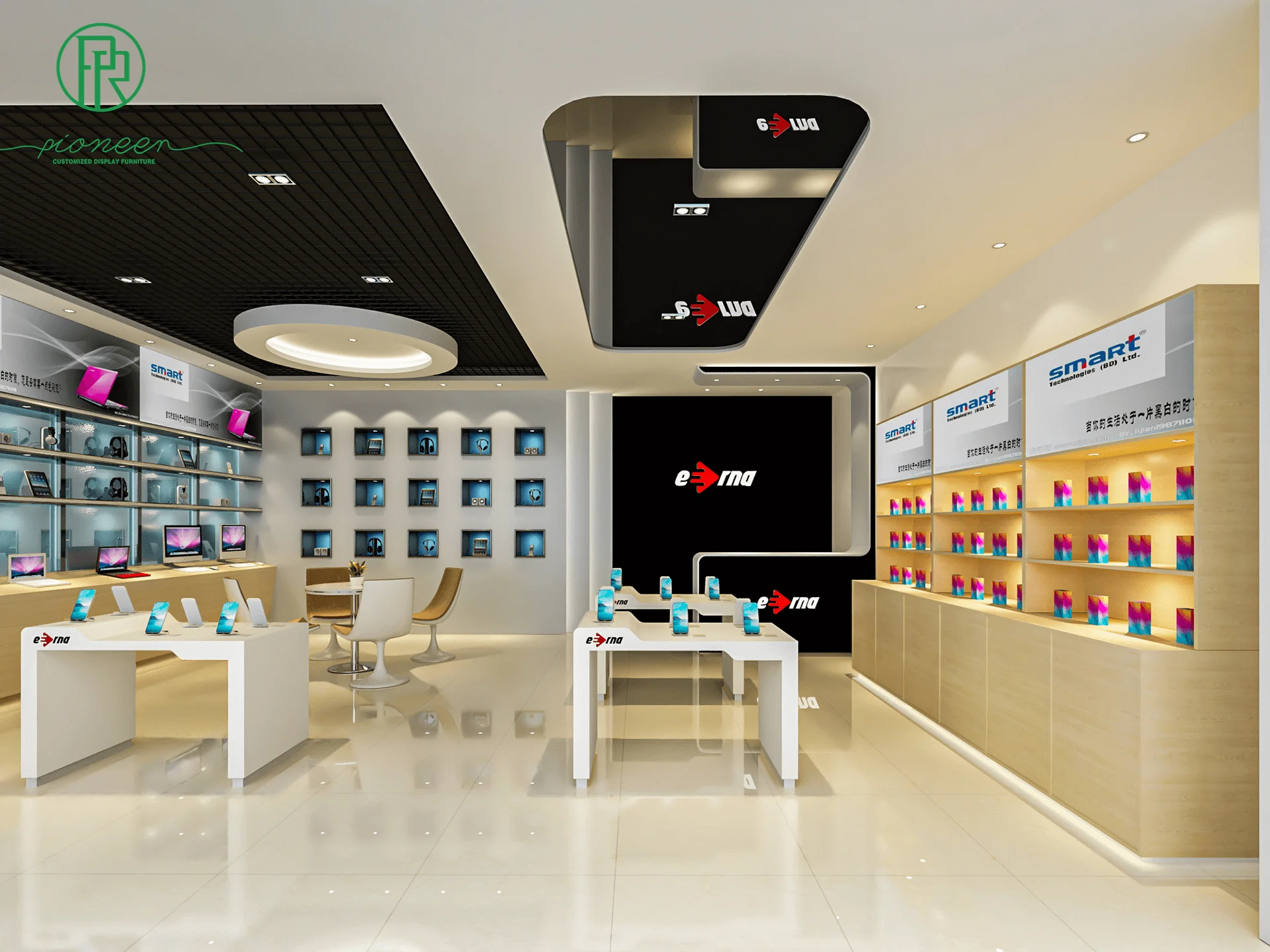 Custom Mobile Phone Shop Interior Counter Design