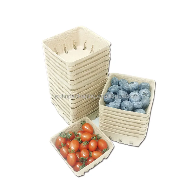 Paper Pulp Tray Waterproof Fruit Punnet Factory Supply Eco Friendly ...