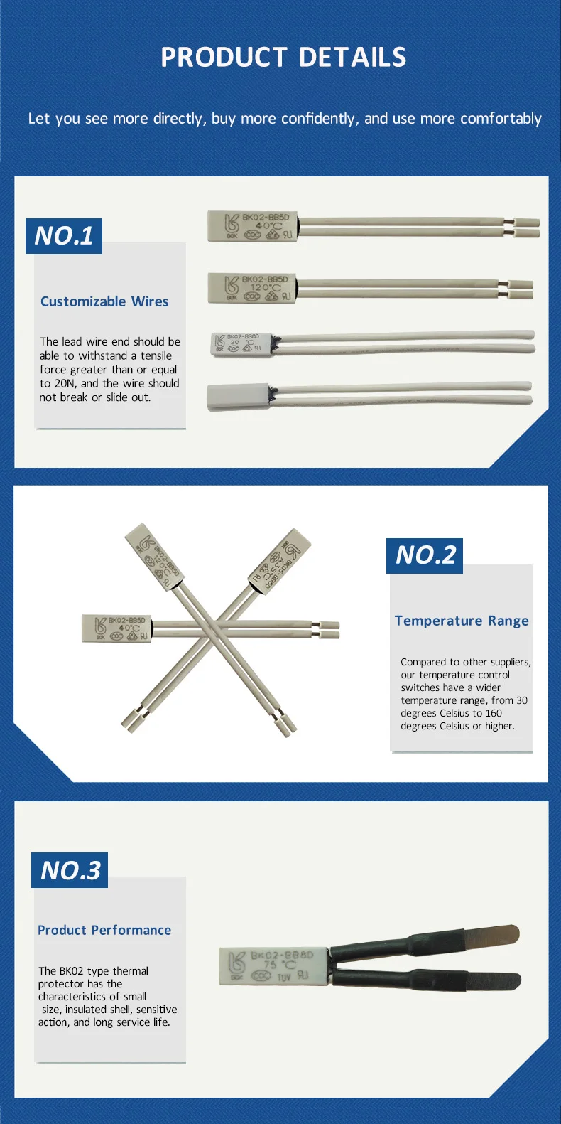 Ksd9700 30 40 50 60 Degree Celsius Super Low Action Temperature Thermal ...