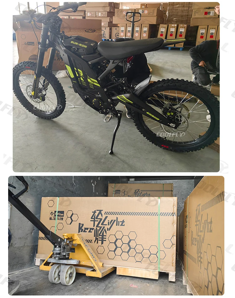 High-Speed Electric Dirt Bike 60V 8000W Mid Motor Surron Black Design ...