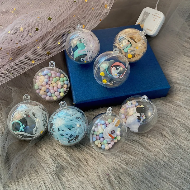 Clear Plastic Christmas Ball Openable Clear Fillable Christmas Ball ...