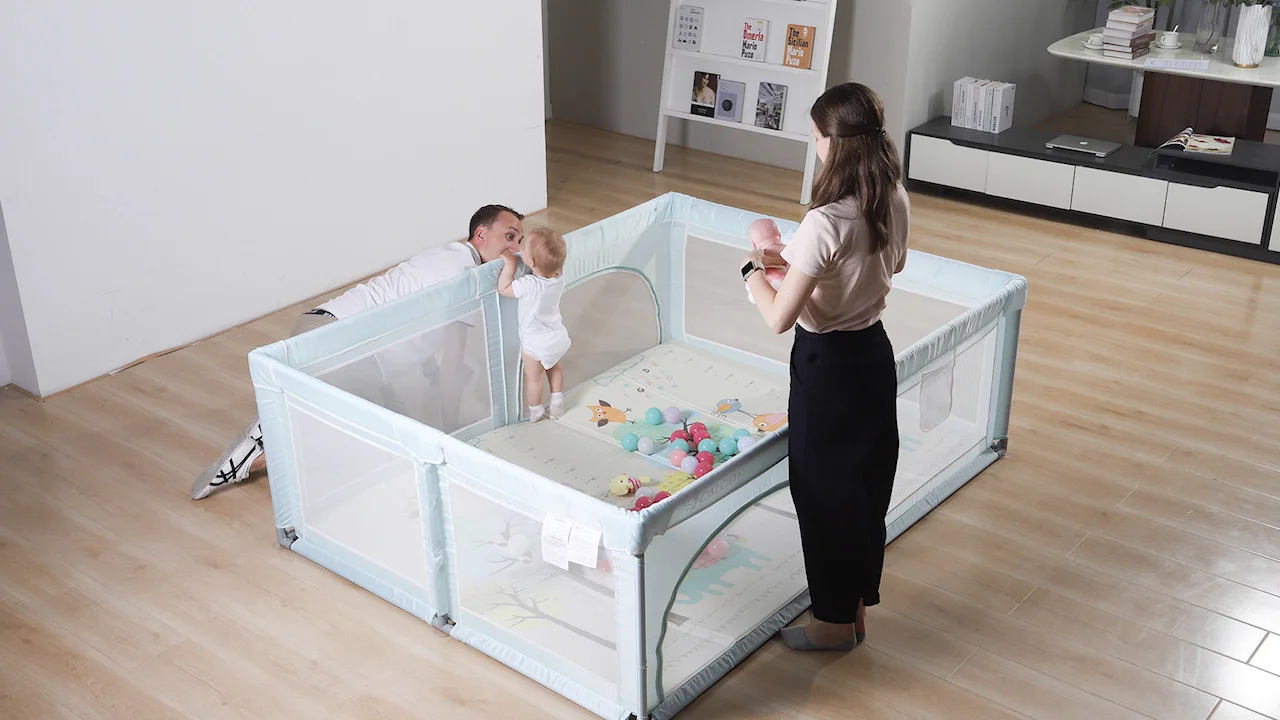 Playpens With Gate Safety Indoor Large Rectangular Children Safety ...