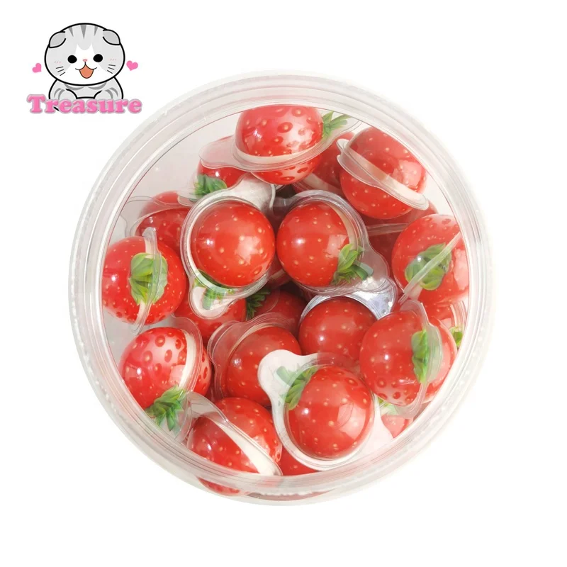 4D Strawberry Soft Gummy Candy Filled Jam in Bottle for Kids
