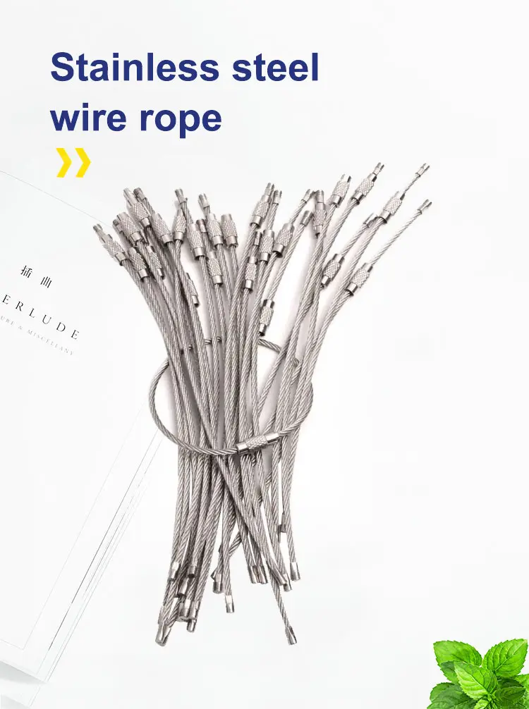 Steel Wire Rope Key Ring Conector,Aircraft Cable Key Ring Parts,Wire ...