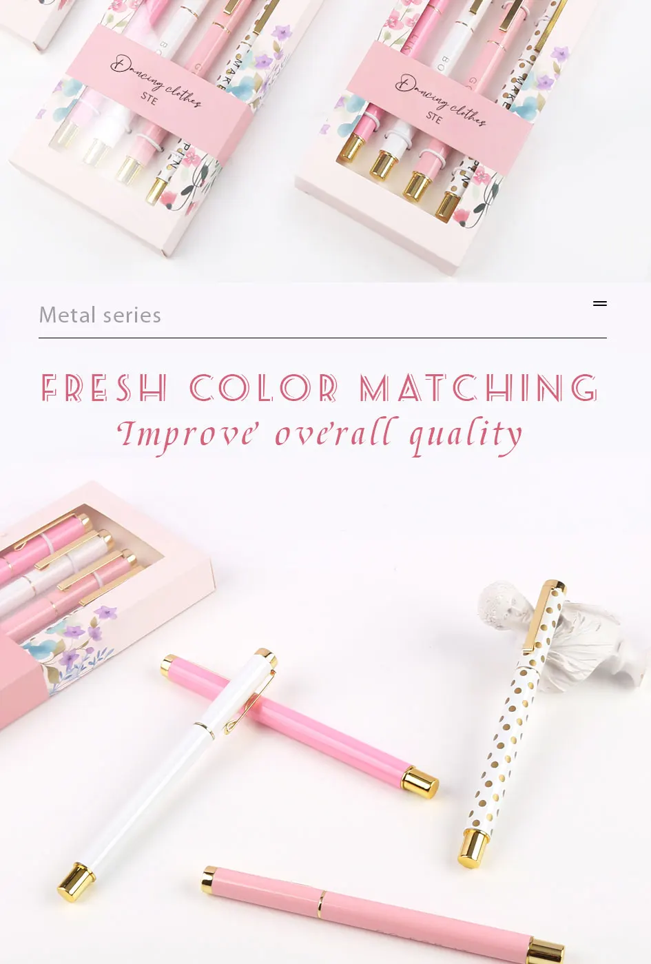 Printed Provence Ballpoint Pens with Stylus - Luxury Gift