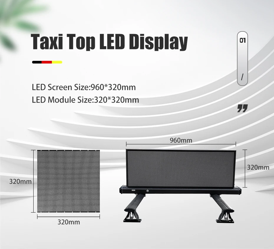 Programmable LED Car Roof Sign - Double Side Advertising