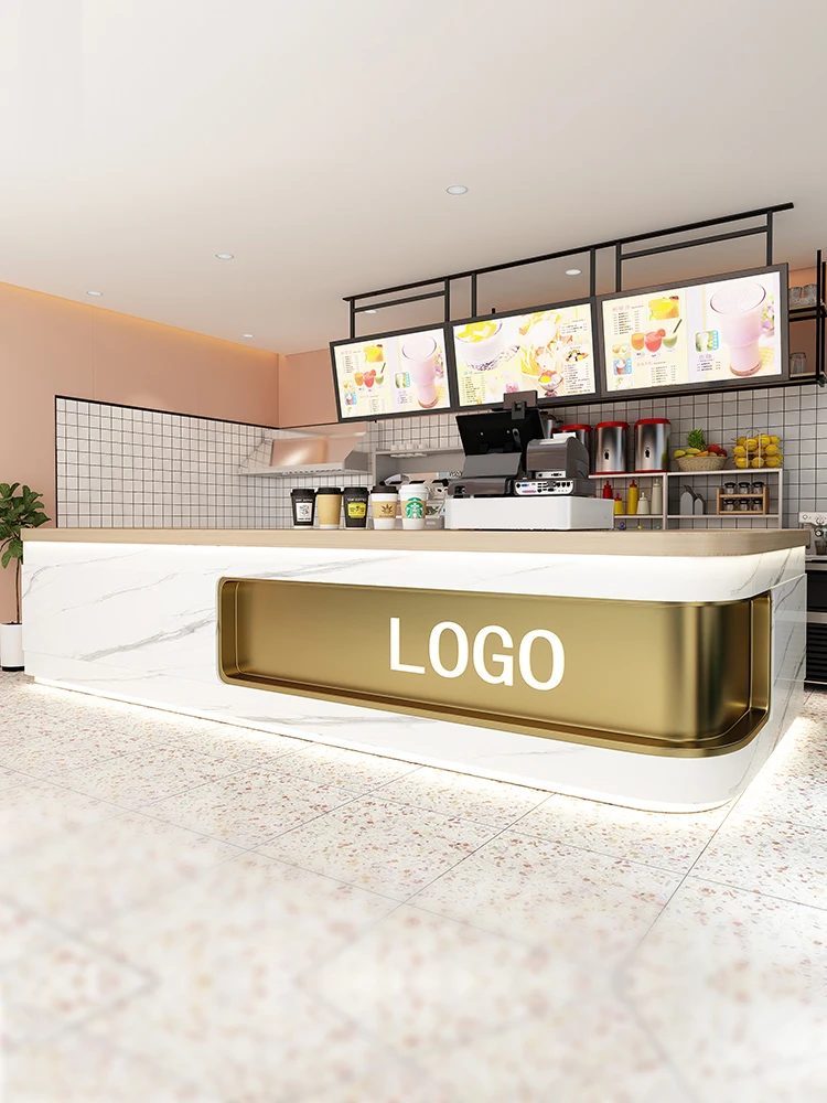 Simple Design Modern Reception Desks for Coffee Shop Front Golden ...
