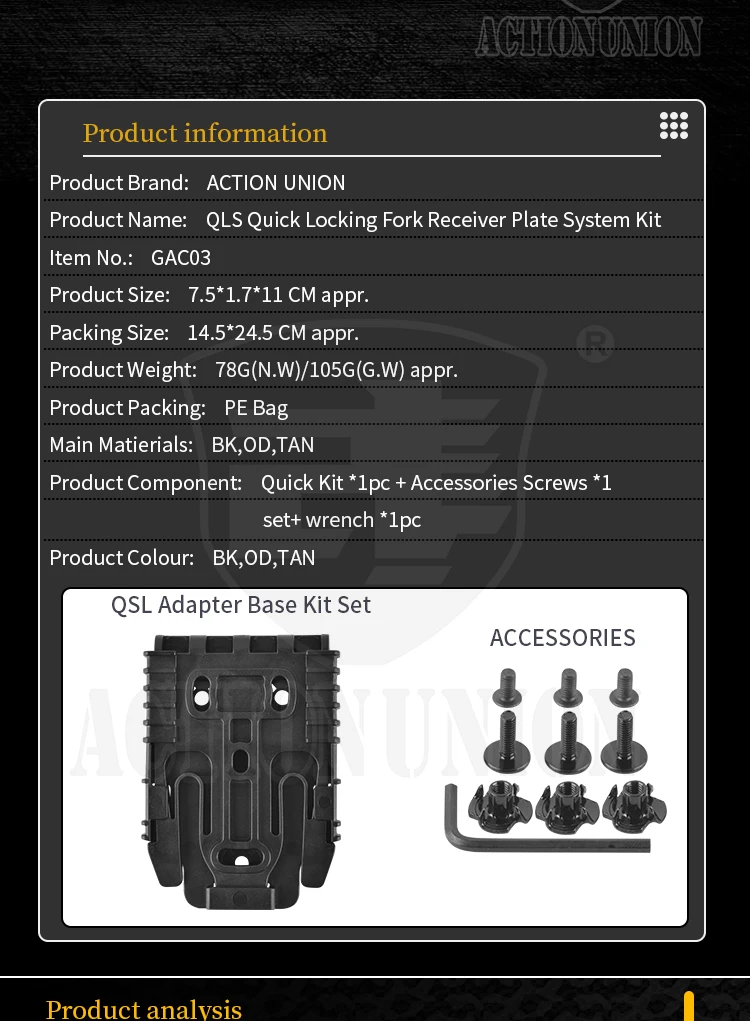 Quick Locking System for Duty Holster with Screws and Nuts Adapter ...