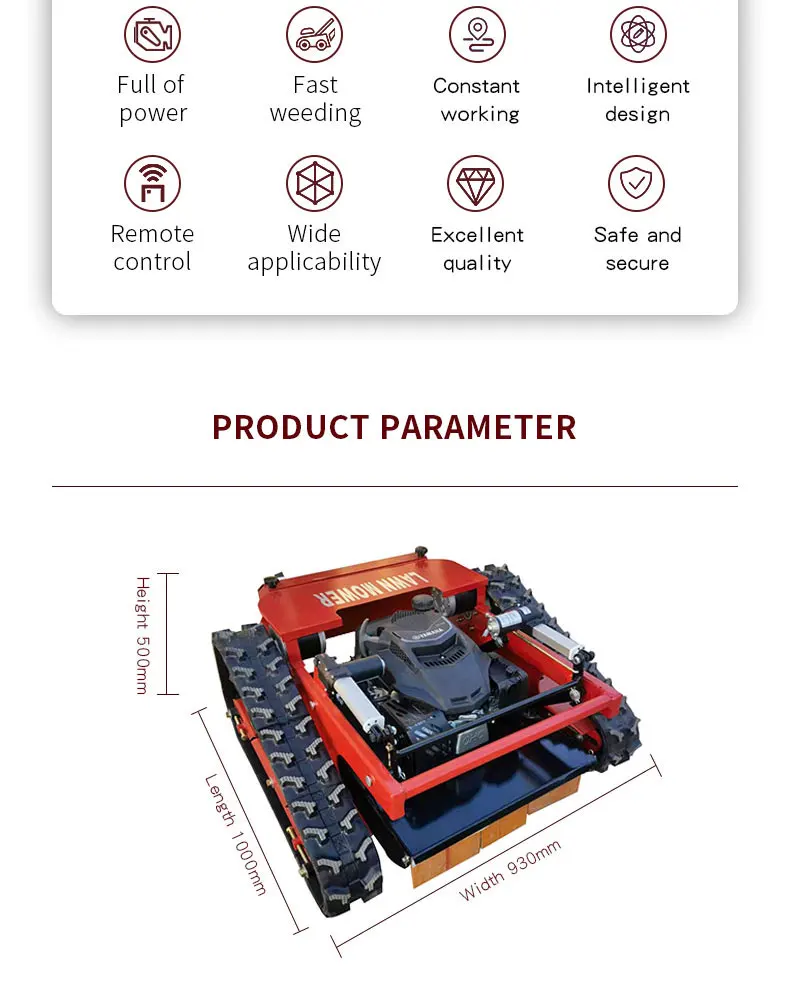 Multifunctional Remote Control Crawler Mini Lawn Mower Robot Small ...