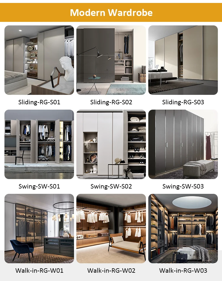 Realgres Modern Custom Sliding Doors for Bedroom Wardrobe