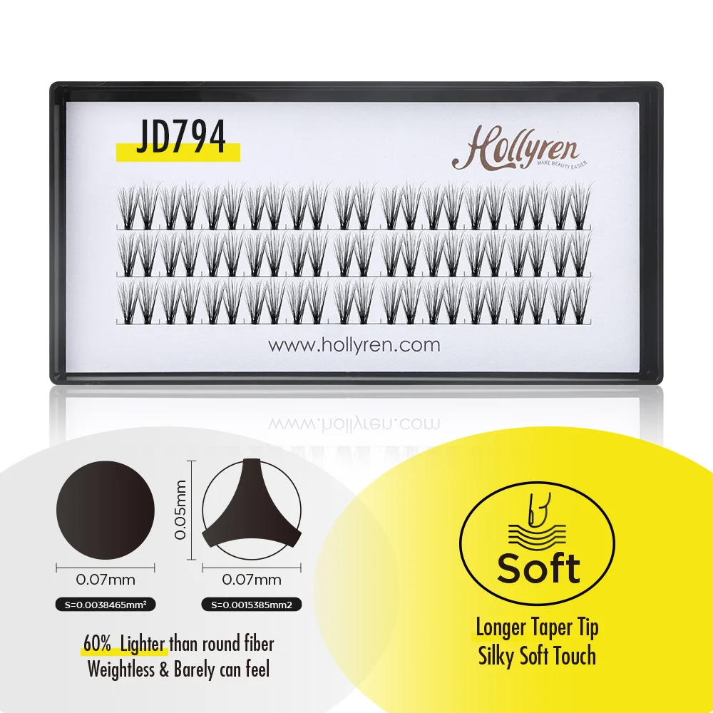 Triangular Pyramid Fiber Lash Diy Segmented Lashes Kit Private Label ...