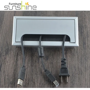 Aluminum Brush Office Desk Grommet Rectangular Office Desk Aluminum ...