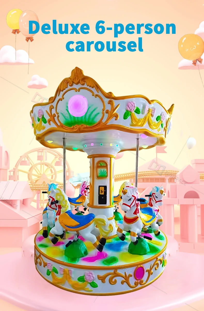 New Design Carousel Game Equipment 6 Person Coin Operated Arcade Gaming ...