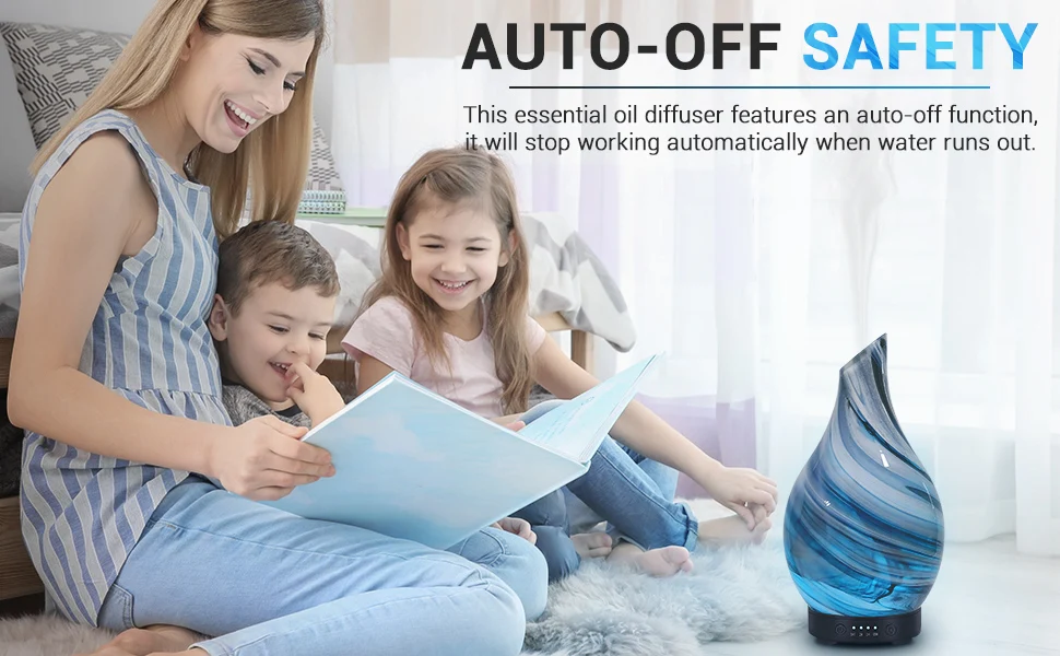 Home 7 Colors Light Art Ultrasonic Aroma100 Ml Cool Mist Aromatherapy Glass Humidifier Diffuser ...