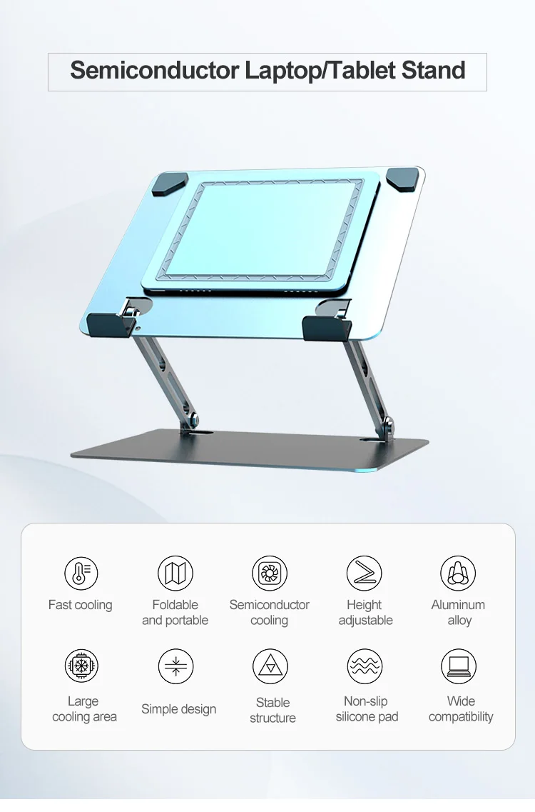 Portable Adjustable Foldable Aluminum Gaming Laptop Cooler Stand ...