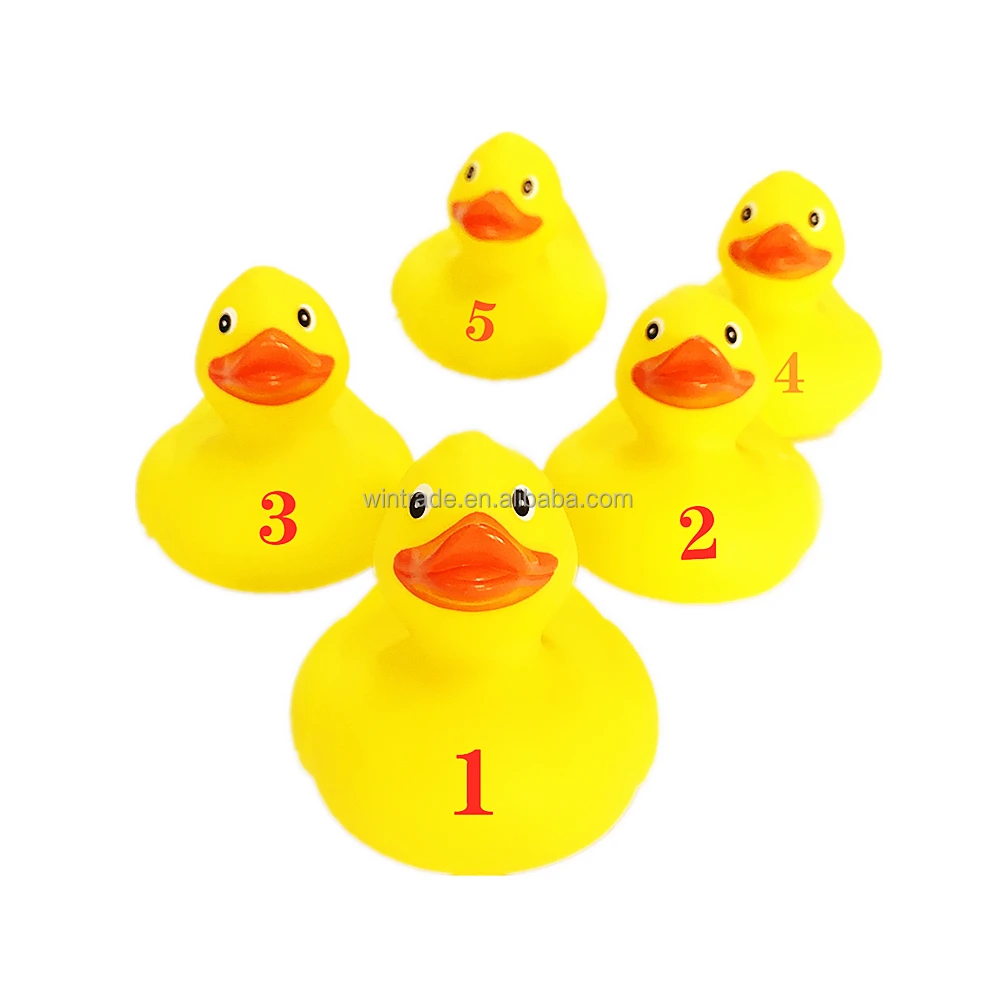 Weighted Rubber Duck Numbered Race Plastic Floating Yellow Ducks Logo ...