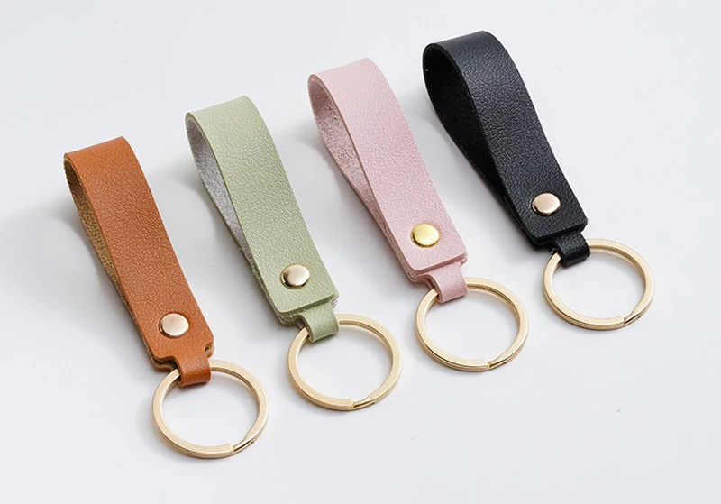 Custom Keychain Logo Gold Car Key Chain Key Holder Ring Leather ...