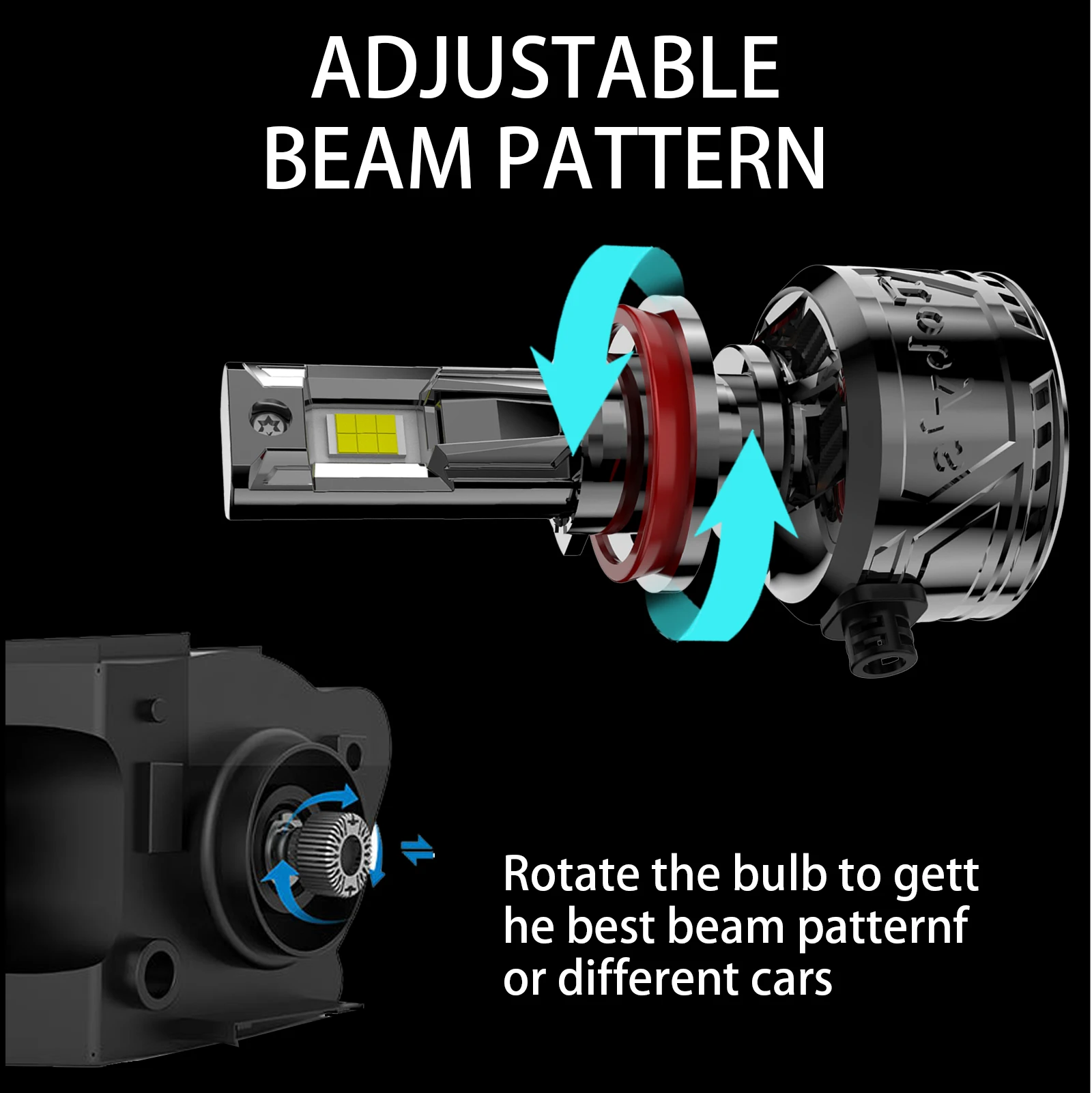 TF150 H1 H4 Led Headlights 300W 30000lm High Bright Canbus