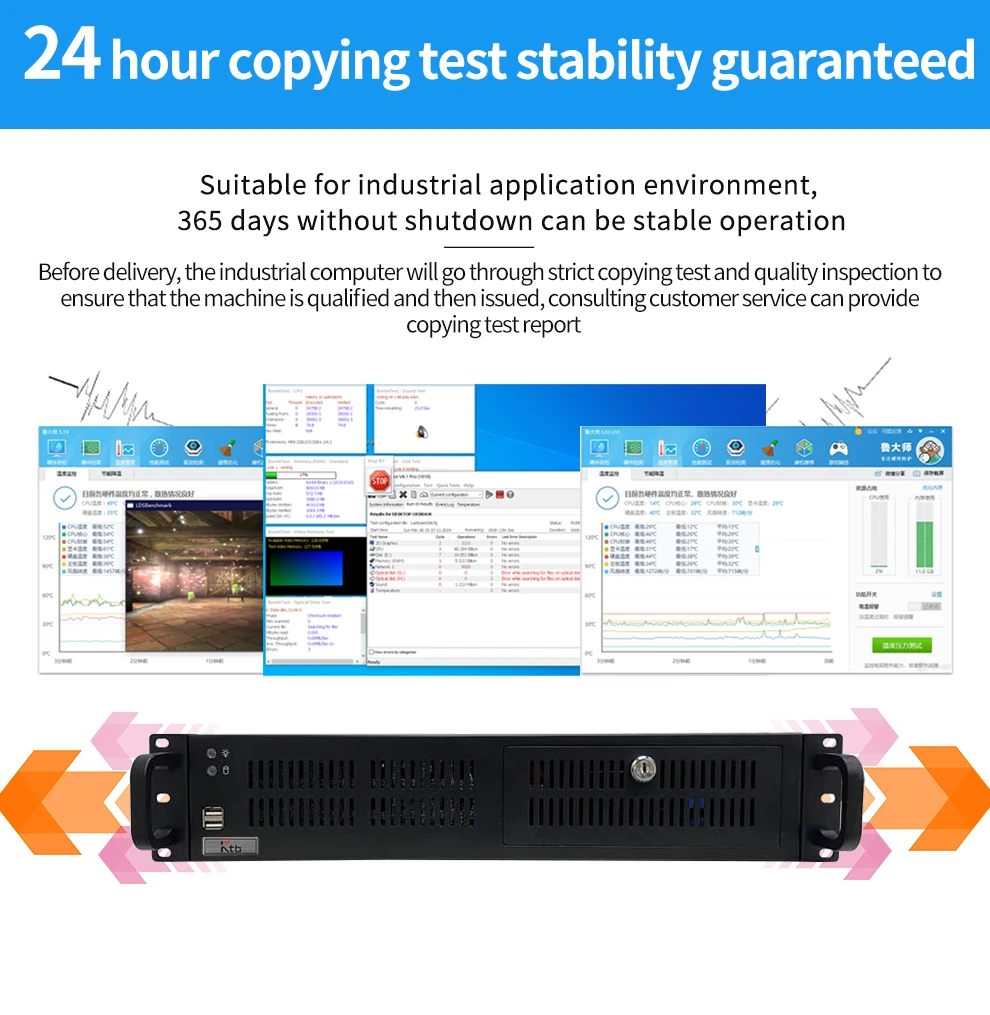 KTB Kangtai 2U Rackmount Short Depth IPC Server Chassis Industrial Computer Case Supports ATX ...