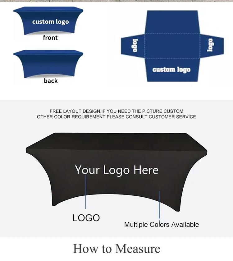 6ft 8ft Table Throw Fitted Custom Printed Standard Table Cover Trade ...