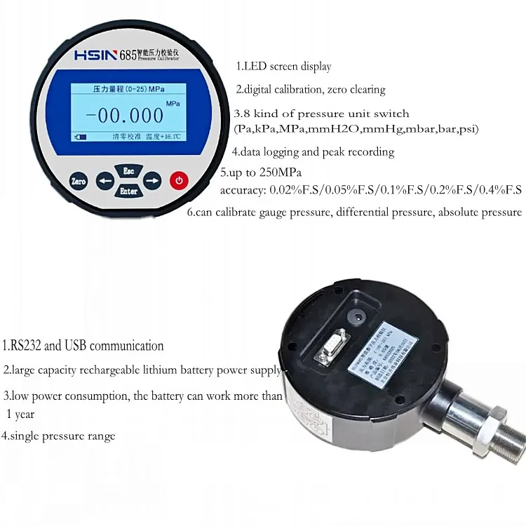 HSIN685 Digital Pressure Gauge Manometer Calibrator Intelligent ...