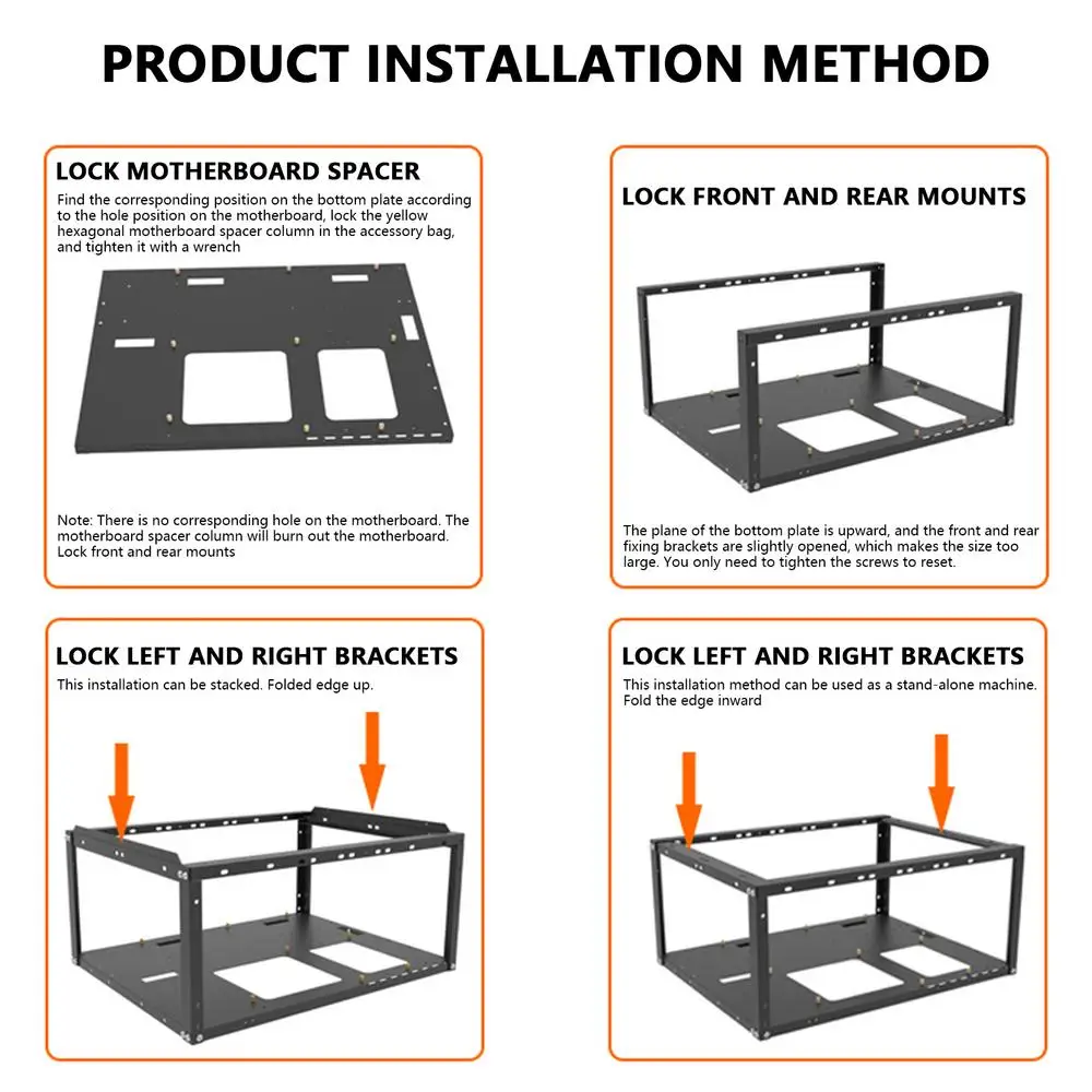 Diy Computer Motherboard Case Rack Aluminum Frame Chassis Cooling Rack ...