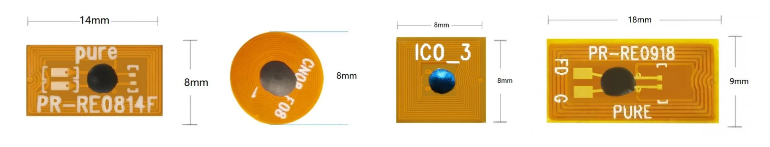 Yellow FPC Small NFC Sticker - 5mm RFID Tag for Rings