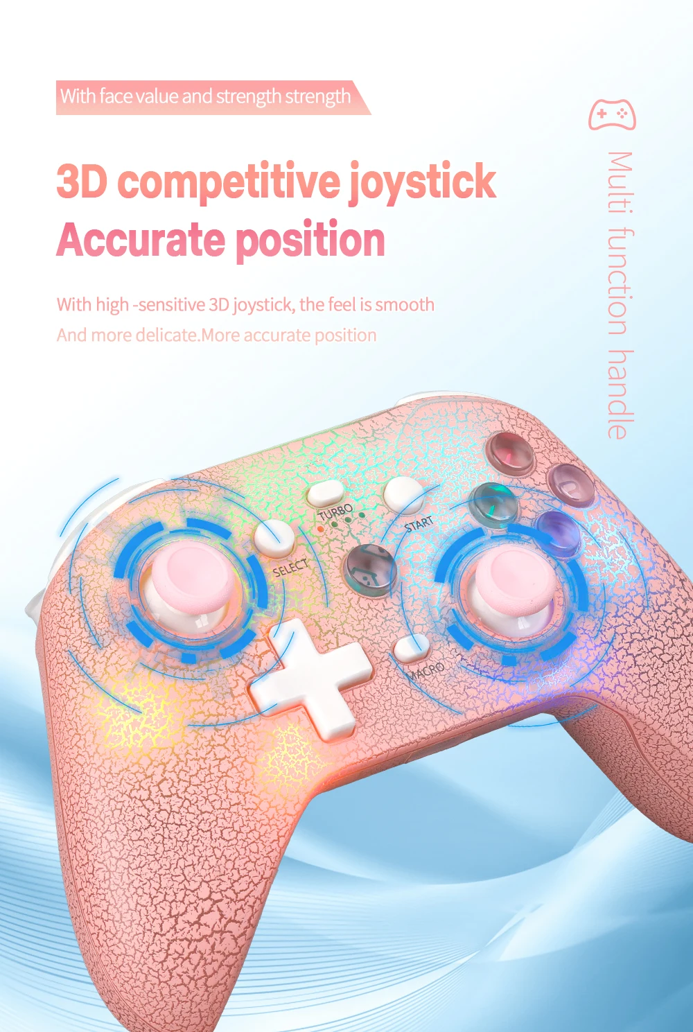 NS21 Dazzling RGB Light Effect Game Controller for Ios/android/pc