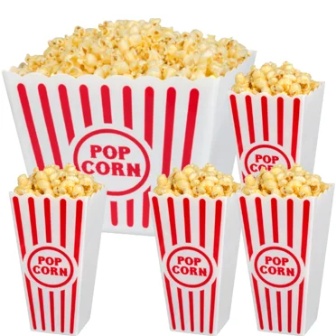 175oz Big Square Plastic Popcorn Bucket With Scalloped Top Edge ...