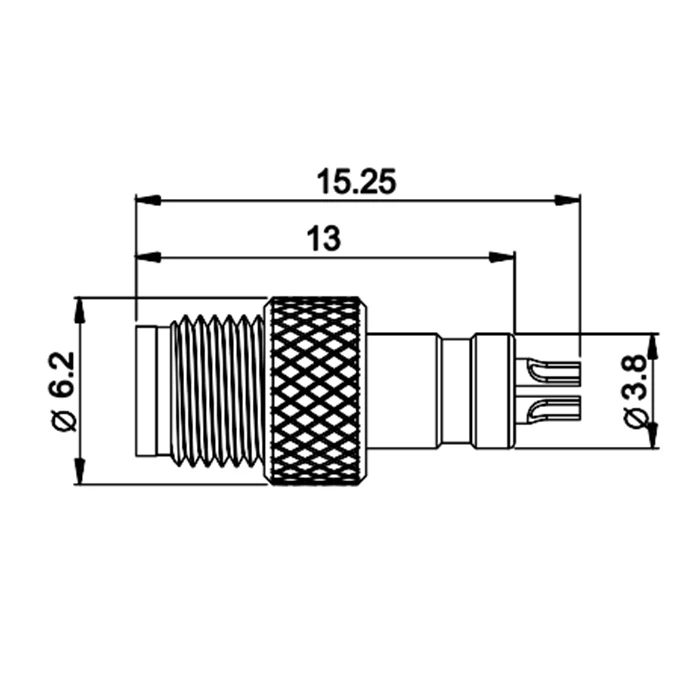 M5 Male Connector For Overmolding With 3/4 Pins Robust Encapsulation ...