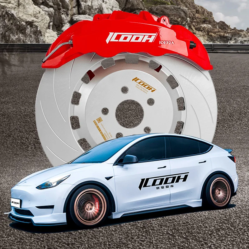 19-21 Inch Auto Brake Caliper Kit Brake Disc Rotors Systems For Tesla ...